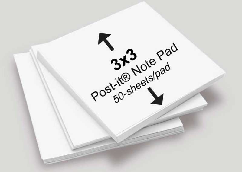 Custom 3x3 Post it Note Pad | 50-sheet pads - Sticky Flyer Advertising